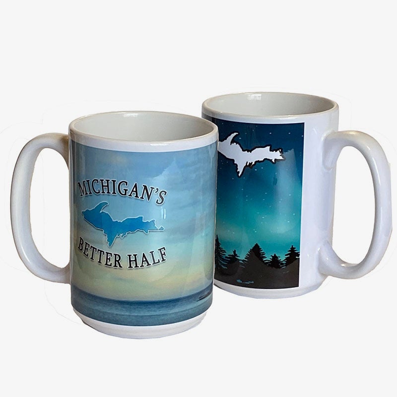 Coffee Mugs, 15oz w/Upper Peninsula of Michigan Designs | Michigan Made