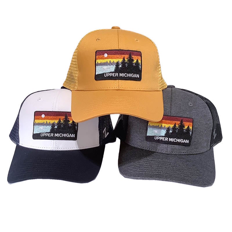 HAT Upper Michigan Sunset in Pines Mesh Back Trucker Cap | Michigan Made